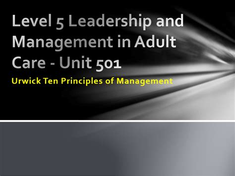 Urwick Ten Principles Of Management Teachingtraining Resources