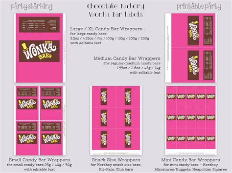 Wonka Bar Wrappers Wonka Bar Candy Bar Wrapper Template Wonka Bar