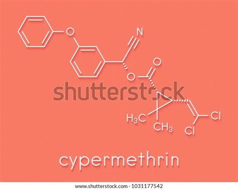 Cypermethrin Insecticide Molecule Skeletal Formula Stock Illustration