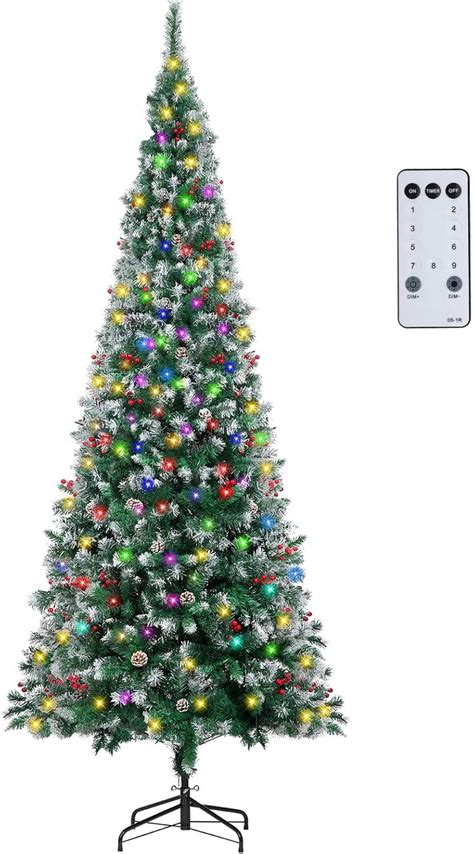 Nalone 7ft Pre Lit Christmas Tree With Remote Control And Timer Snow