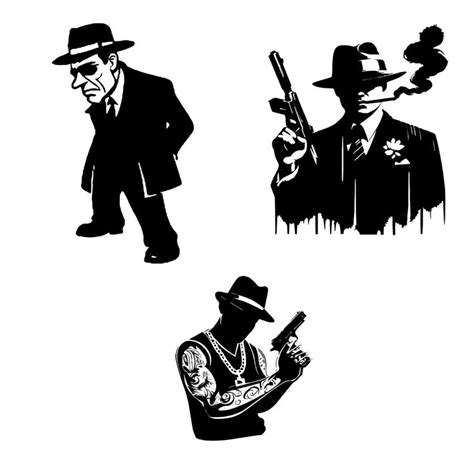 Gangster Svg Bundle Gangster Silhouette Art Gangster Png Decal