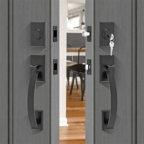 Vevor Double Door Handle Set Matte Black Arched Door Lever Wayfair