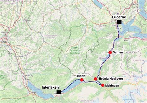 Interlaken Map Review Interlaken To Lucerne By Zentralbahn Train