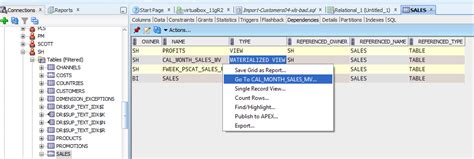 sql developer quick tip goto in the schema browser