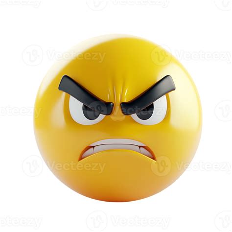 Furious Yellow Emoji Face With Exaggerated Frown Furrowed Brows And