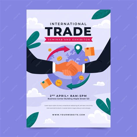 Premium Vector Hand Drawn International Trade Poster