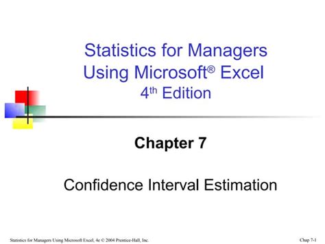 Confidence Interval Estimation Ppt