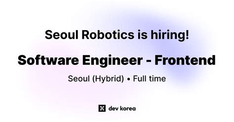 Software Engineer Frontend At Seoul Robotics • Seoul Dev Korea