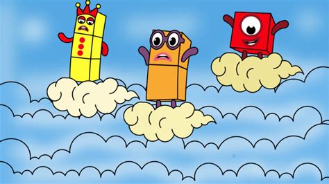 Numberblocks 1 2 And 3 Flying Above The Clouds A Colorful Story Made