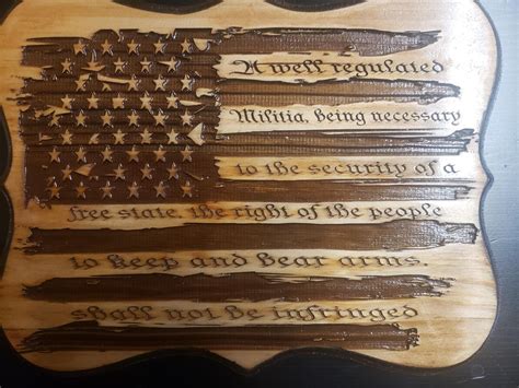 2nd Amendment Plaque With Us Flag Etsy