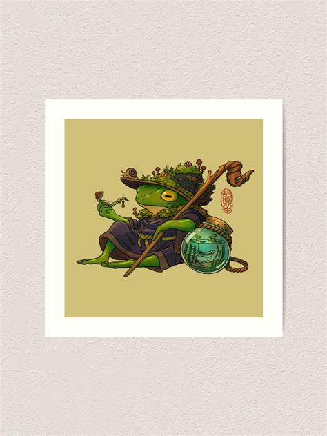 Wise Wizard Frog And His Son Artwork Asian Style Art Print For Sale