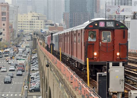Train Of Many Colors On The 7 Line New York Transit Museum