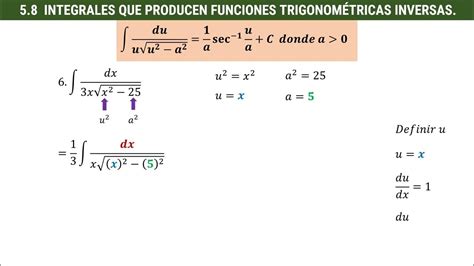 5 8 6 Integrales Que Producen Funciones TrigonomÉtricas Inversas Uph Youtube