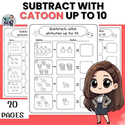 Subtraction With Pictures Up To 10 Hands On Math Practice For Beginners