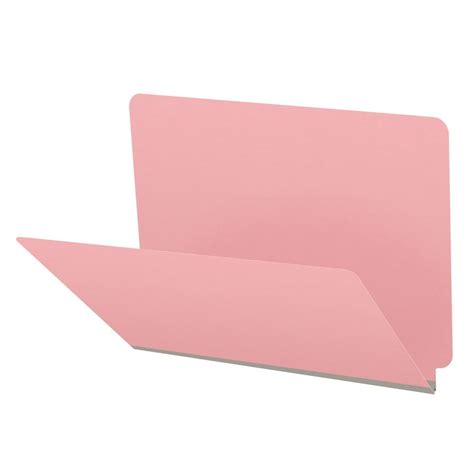 Pink Letter Size End Tab Classification Folder With 2″ Gray Tyvek Expansion 18 Pt Paper Stock