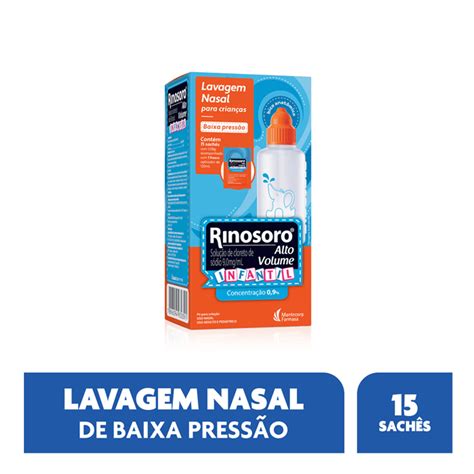 Rinosoro Alto Volume 15 Saches Pó Para Solução Nasal Refil Drogarias