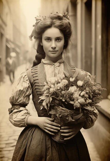 Premium Ai Image Nostalgia For Old Paris Old Photo Of Young Pretty
