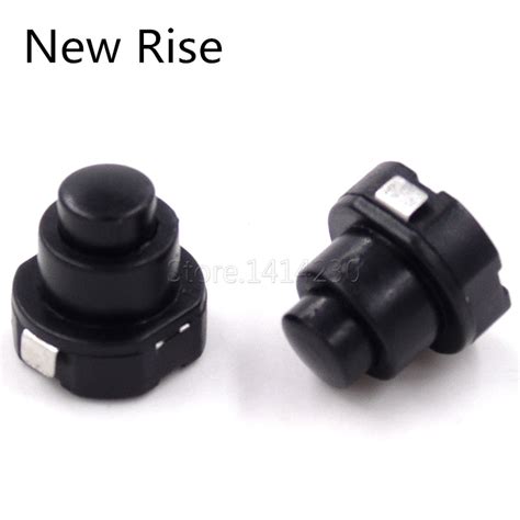 10pcs Dc 30v 1a Flashlight Part Push Button Switch Black 10mm X 10mm