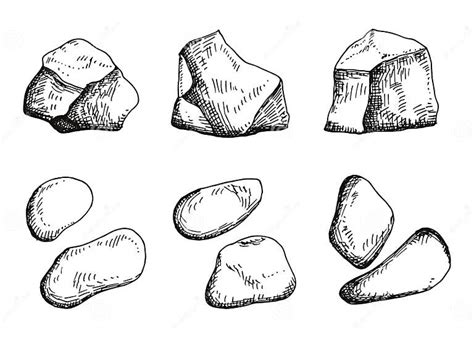Large Stones Hand Drawing Stock Vector Illustration Of Hand 96321238