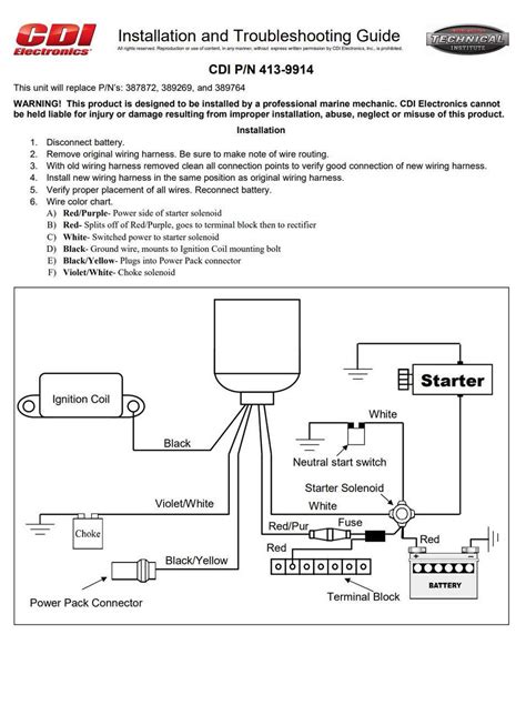 Schéma De Câblage Evinrude Pour Moteur Hors Bord