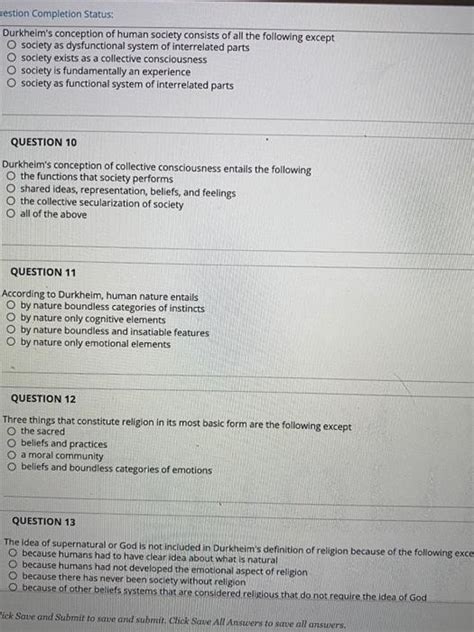 solved jestion completion status durkheim s conception of