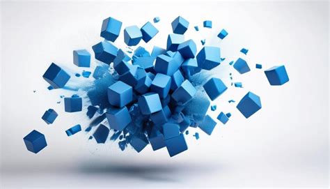 A Blue Cube With Cubes In The Middle Premium Ai Generated Image
