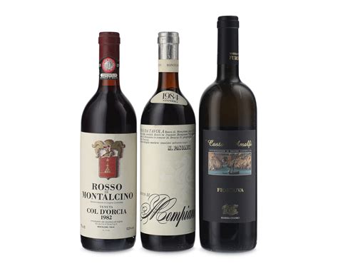 Mixed Italian Red Wine 1982 2011 Col Dorcia Rosso Montalcino 1982 1 Bottle Level Into