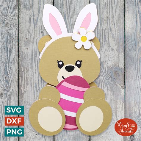 Easter Teddy Svg Female Craft With Sarah