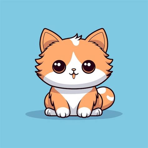 사랑스러운 고양이와 사랑의 표지 손 만화 캐릭터 일러스트레이션 평평한 만화 스타일 프리미엄 벡터