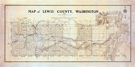 1910 Map Of Lewis County Washington Etsy