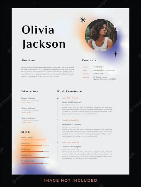 Premium Vector Modern Gradient Cv Vector Template Graphic Design Resume Resume Design