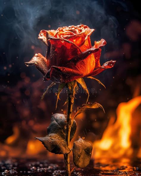 Fire Water Rose Wallpaper