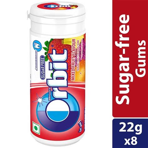 Mixfruit White Orbit Mixed Fruit Flavour Sugar Free Chewing Gum 22g