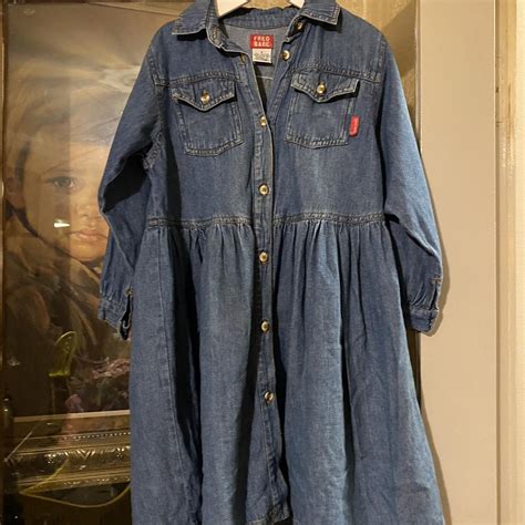 Vintage Fred Bare Denim Dress Size 4 But Its Huge Depop
