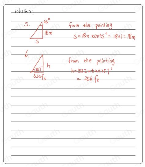 Solved A Calculator B Clinometer C Protractot 5 The Angle Of Depression From The Top Of A