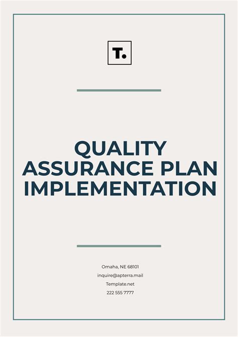 Free Quality Assurance Plan Templates Editable And Printable