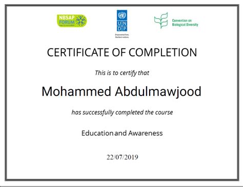 Eade Director Have Awarded The Certificate Of Completing The Course Of Education And Awareness