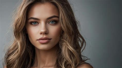 A Woman With Long Blonde Hair And A Blue Eyes Premium Ai Generated Image