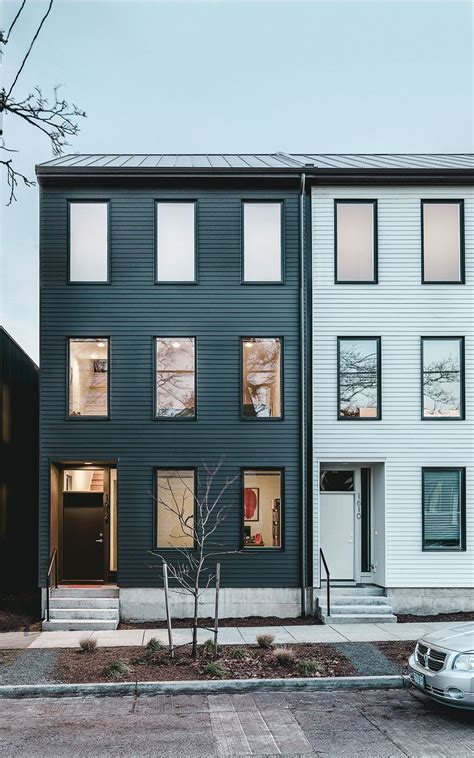 Rowhouses Exterior Contemporary Townhouse Colors Modern Urban