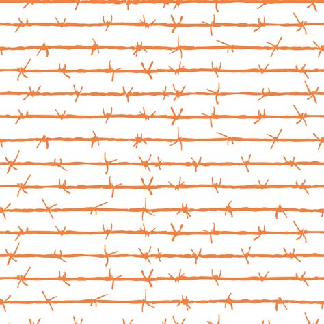 Barbed Wire Fabric Soft Orange