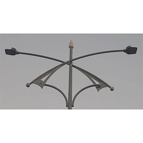 Sword Type Double Arm Pole Mild Steel Round Design Silver Finish For Industrial