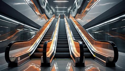 Premium Ai Image Modern Escalators