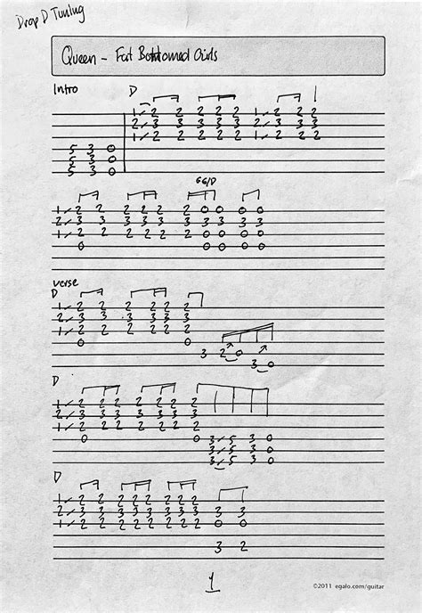Queen Corner Queen Fat Bottomed Girls Guitar Tab And Guitar Lesson