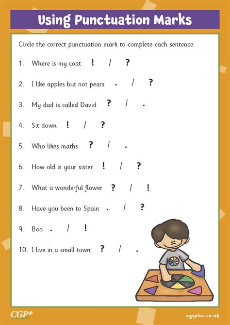 Using Punctuation Marks Year 1 Cgp Plus Worksheets Library