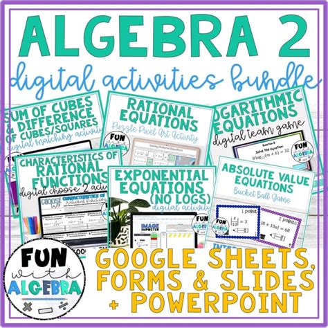 Algebra 2 Year Long Digital Activities Bundle By Fun With Algebra