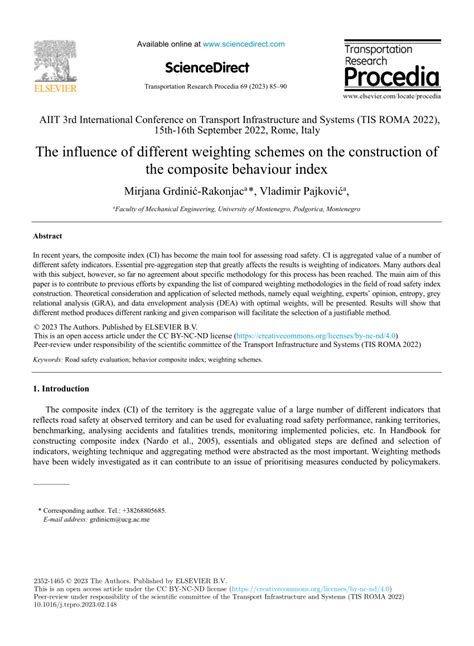 Pdf The Influence Of Different Weighting Schemes On The Construction