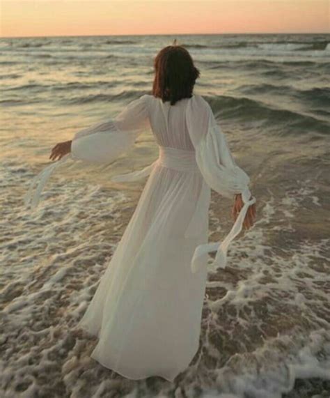 White Flowy Beach Dress Inspiring Beach Photography