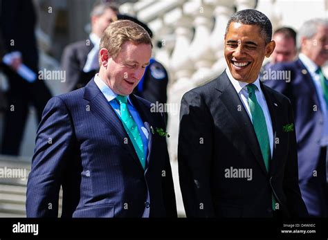 Washington Dc Usa 19th March 2013 President Barack Obama And Irish
