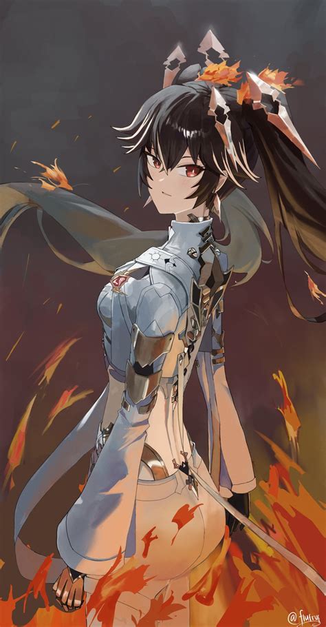 Lucia And Lucia Pyroath Punishing Gray Raven Drawn By Sodacola