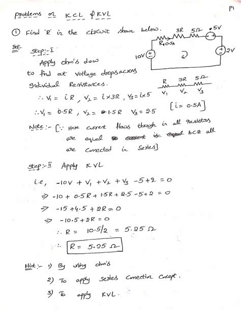 Bee Unit I Problems With Solutions 8 Marks Pdf